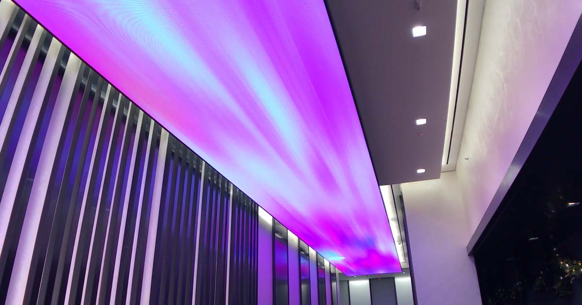 LED Ceiling Display at 250 W 57th Street Lobby, New York | Electrosonic