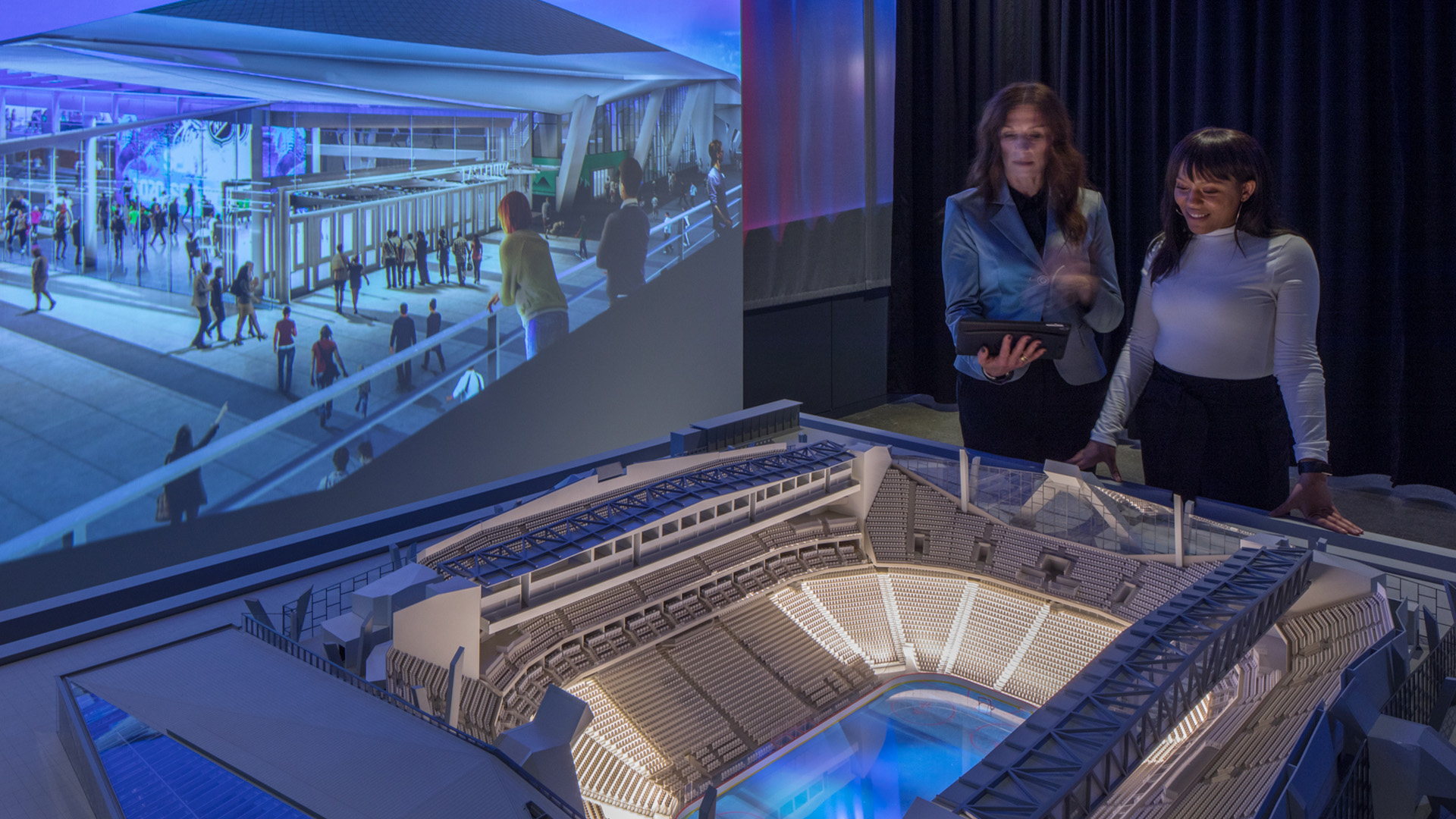 3D Technology & Storytelling at NHL Seattle Preview Center | Electrosonic